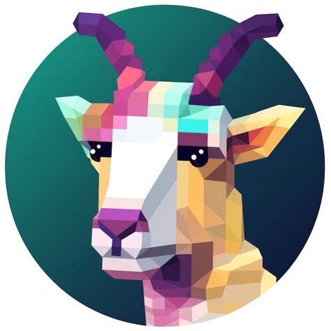 Logotipo De La Aplicación Moderna Con Cara De Cabra Y Lego De Dibujos