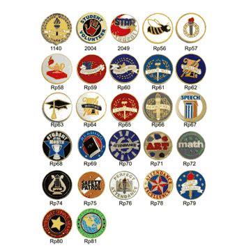 Round Lapel Pins School Achievement Lapel Pins
