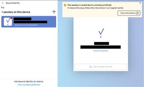 Platform Authenticator Shows Error Passkey Is Invalid Due To A Missing