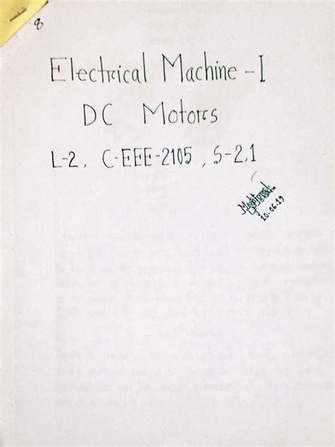 Electrical Machine Dc Motor Pdf Electric Motor Electrical