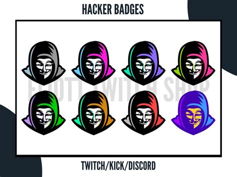 Twitch Sub Badges Hacker Badges Character Sub Badges Premade Sub Badges