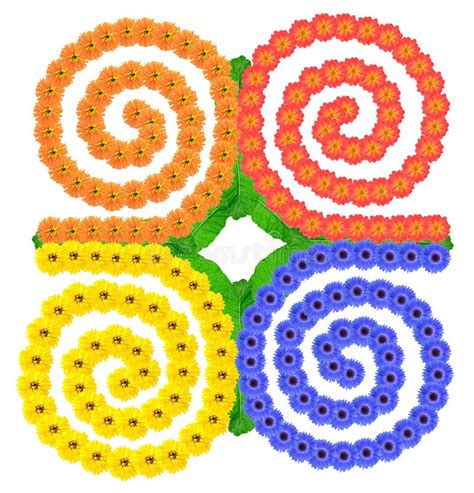 Native Symbol Of Unity In Strength Made From Flowers Isolated Stock
