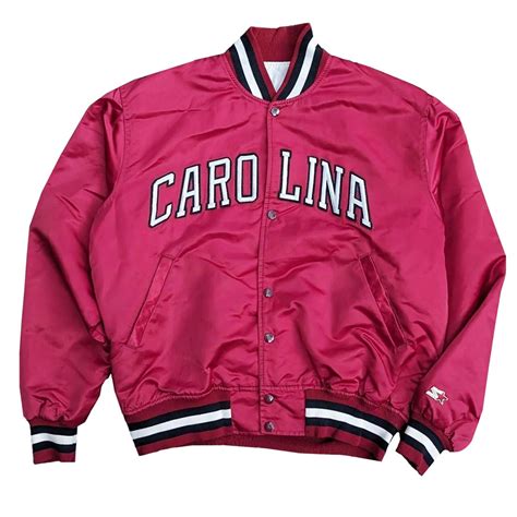 Starter Full Snap Satin Carolina Gamecocks Burgundy Bomber Jacket