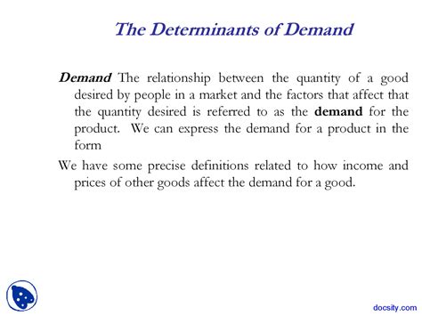 Determinants Of Demand Managerial Economics Lecture Slides Docsity