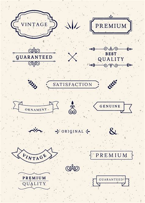 빈티지 라벨 및 배너 무료 벡터