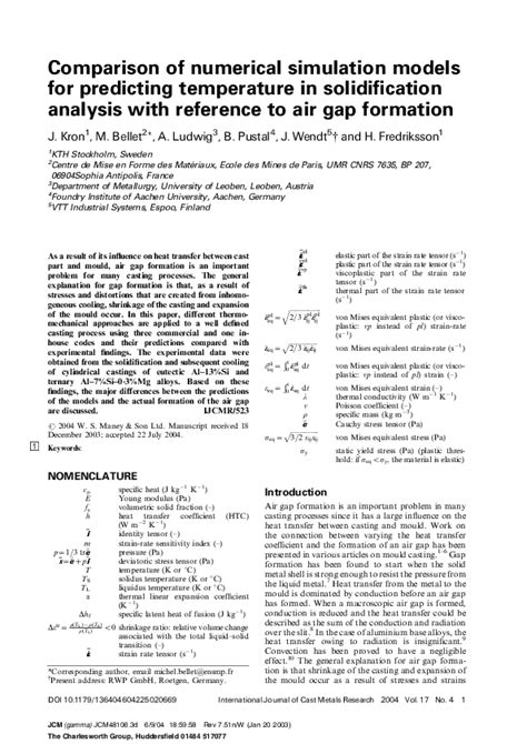 Comparison Of Numerical Simulation Models For Predicting Temperature In
