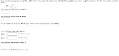 Solved Use A Computer Algebra System To Graph F And To Find