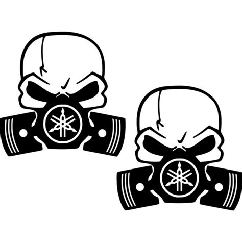 Yamaha Logo Skull Die Cut Style 3 Stickers Decals Decalshouse
