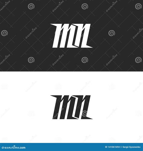 Letters Mn Logo Two Letters Monogram M And N Initials Modern Emblem
