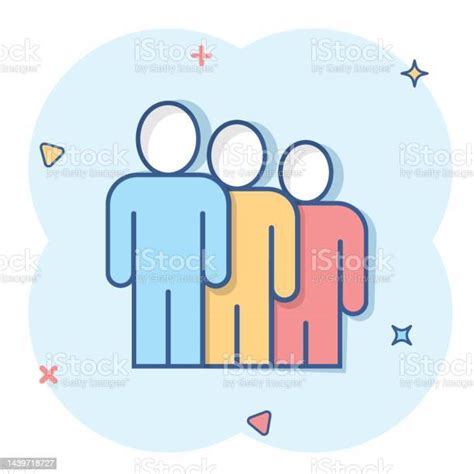 만화 스타일의 사람들 통신 아이콘입니다 흰색 배경에 사람들이 만화 벡터 일러스트레이션 파트너십 스플래시 효과 비즈니스 개념입니다