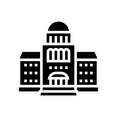 Courthouse Building Glyph Icon Vector Illustration 10277782 Vector Art