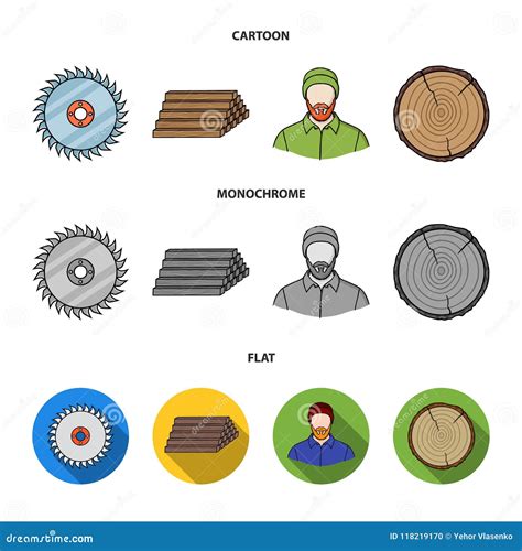 Stack Of Logs Icon In Cartoonblack Style Isolated On White Background