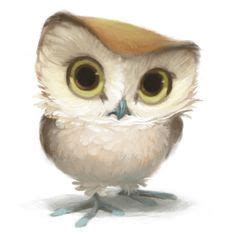 An Owl With Big Yellow Eyes Sitting Down