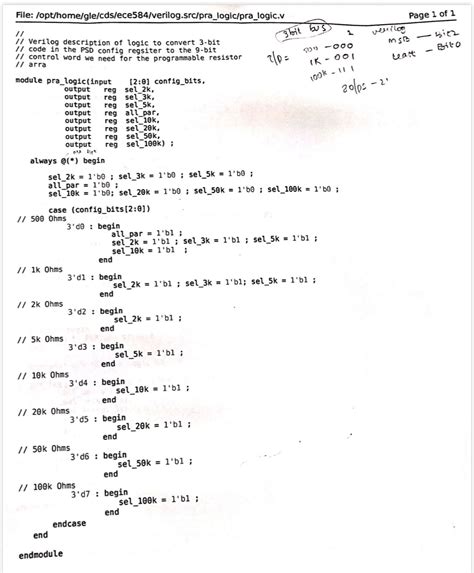 Resistor Programmable Array Is Shown Below Write The Verilog Code