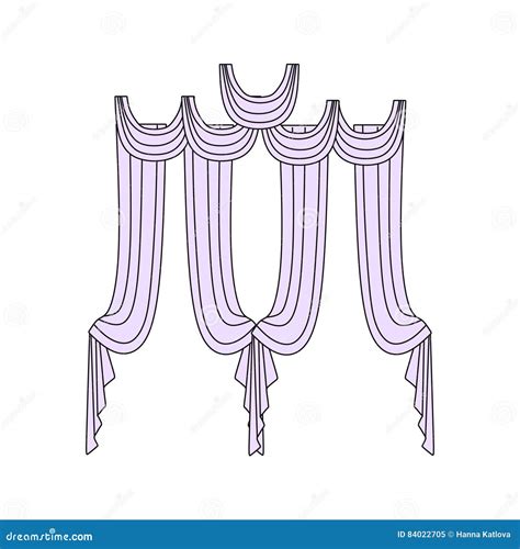 Curtains Interior Design Sketch Window Curtains Stock Illustration Illustration Of Decor