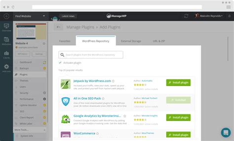 how to install and manage wordpress plugins and themes managewp