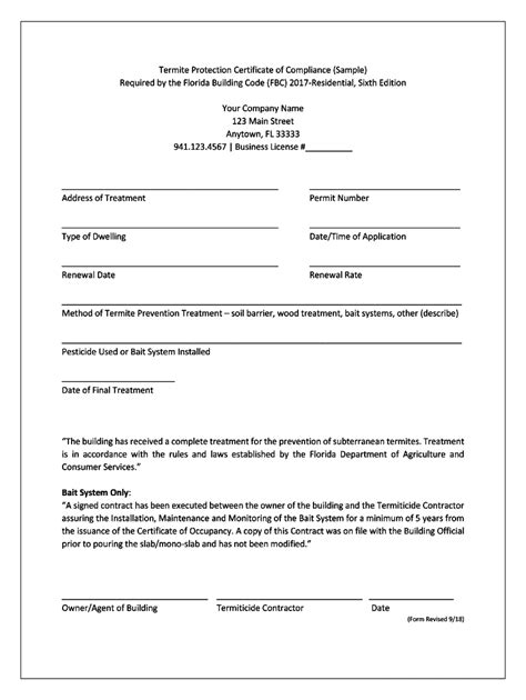 Termite Certificate Template Fill Out And Sign Online Dochub