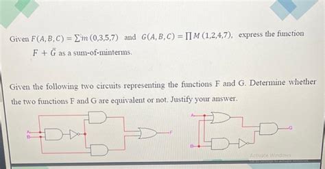 Solved Given F A B C M And G A B C M Chegg