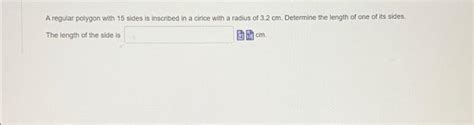 Solved A Regular Polygon With 15 Sides Is Inscribed In A Chegg