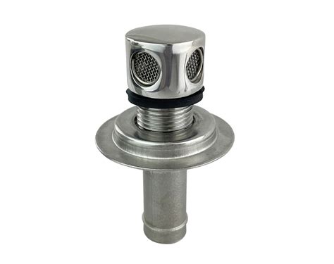 Fuel Tank Breather Vent Stainless Steel Recessed Straight 16mm Hose