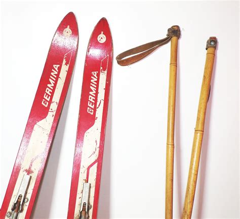 Germina Multiply Kinderski Skier Ddr Ski Rot Mit Skistöcken 16427