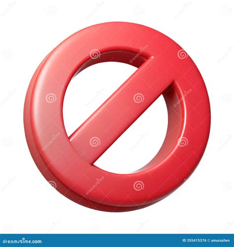 Red Prohibition Sign 3d Icon At The White Background Do Not Symbol Stock Illustration