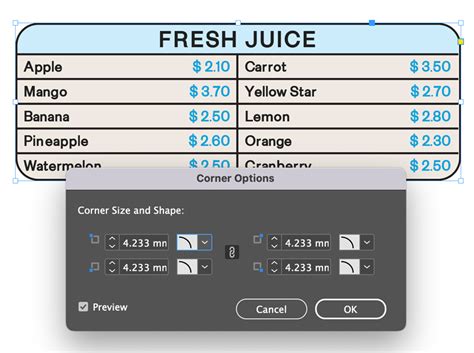 How To Make Tables With Rounded Corners In InDesign Envato Tuts