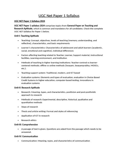 Ugc Net 2024 Paper 1 Syllabus Pdf Educational Technology Argument