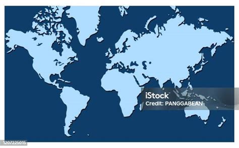 파란색 배경에 격리된 세계 지도 벡터입니다 플랫 어스 인포그래픽 글로브 유사한 세계지도 아이콘입니다 전 세계 여행 지도 실루엣 배경 0명에 대한 스톡 벡터 아트 및 기타