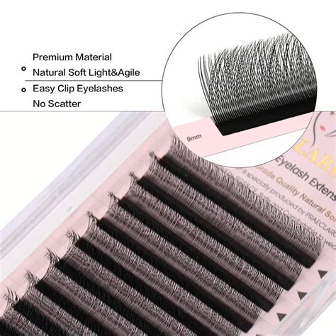 12 filas Extensiones de pestañas individuales de tipo V de PRAECLARUS