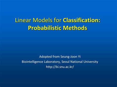 PPT Linear Models For Classification Probabilistic Methods PowerPoint Presentation ID