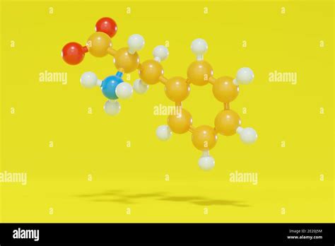 Phenylalanine L Phenylalanine Phe F Amino Acid Molecule 3d Rendering Ball And Stick