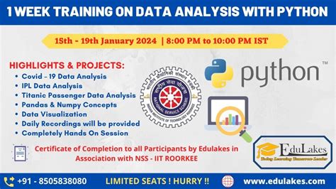 Live Online Training Fdpinternship On Data Analysis With Python