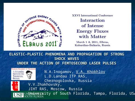 Ppt Elastic Plastic Phenomena And Propagation Of Strong Shock Waves