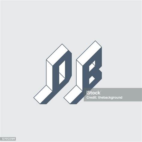 Db 2 個字母代碼d 和 B 單字或標誌用於設計的等軸測 3d 字體卷字母表三維字母向量圖形及更多外型圖片 Istock