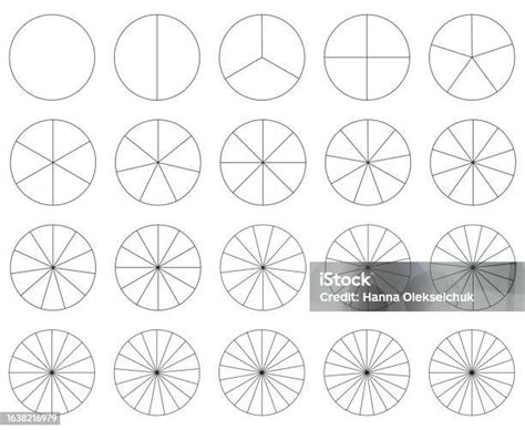 pie chart template segment slice icon circle section graph line art
