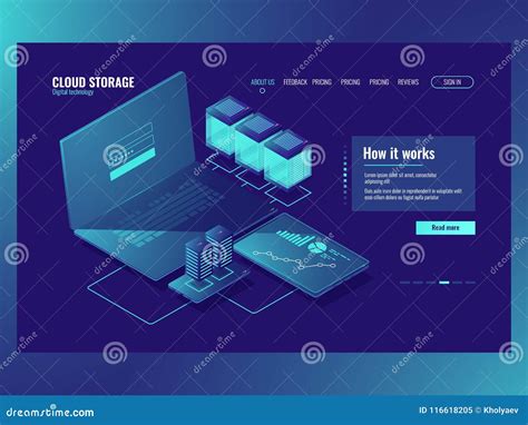 Server Room Operations With Data Network Connection Cloud Storage Technology Big Data