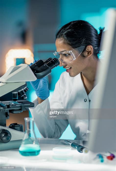 Stock Photo Female Scientist Working In The Laboratory Women