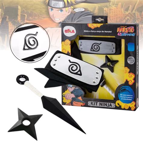 Kit Ninja Naruto Shippuden Infantil Bandana Kunai Shuriken Elka