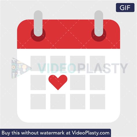 Calendar With Heart Animated Stock S Videoplasty Animation