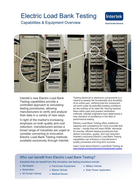 Electric Load Bank Testing