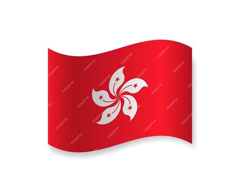Premium Vector Flag Of Hong Kong Flat Icon Wavy Vector Element Best