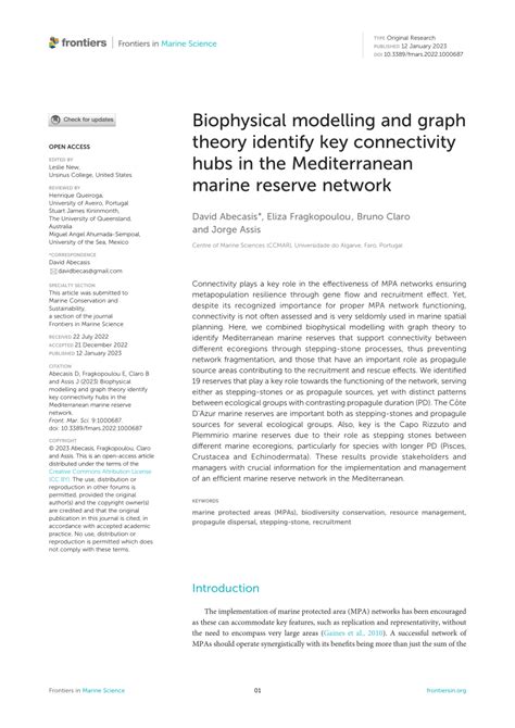 Pdf Biophysical Modelling And Graph Theory Identify Key Connectivity