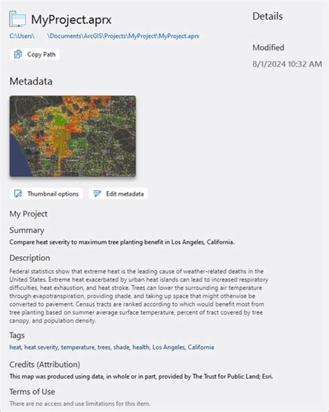 View Project Info—arcgis Pro Documentation