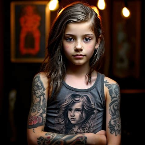 11 Year Old Girl With A Tattoo By Kitten Jenner Playground