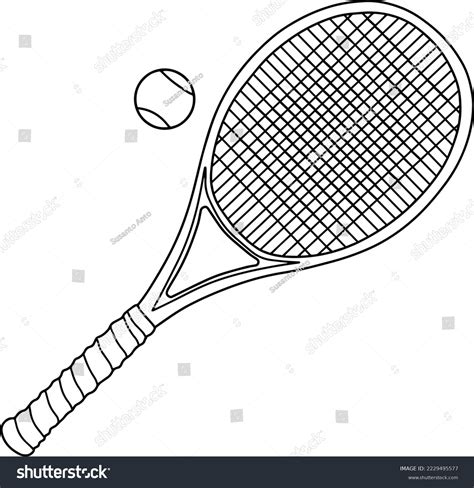 Tennis Racket Line Vector Illustration Isolated Stock Vector Royalty