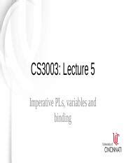 Understanding Imperative Programming: Variables, Binding, and | Course Hero
