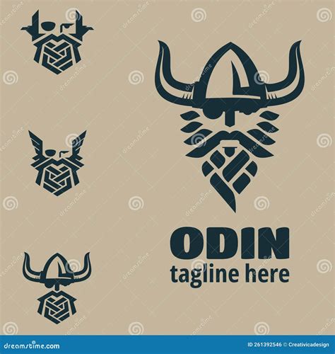 Odin The Viking God Modern Symbol Stock Vector Illustration Of Beard
