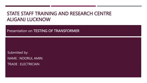 Testing Of Transformerpptx