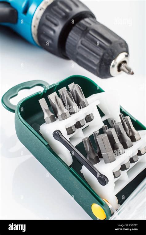 set of drills with drill Stock Photo - Alamy